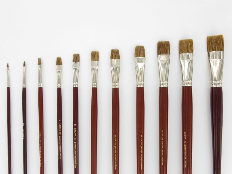 gussow penseel plat runderhaar gelakte steel | Linova.nl | Online bestellen